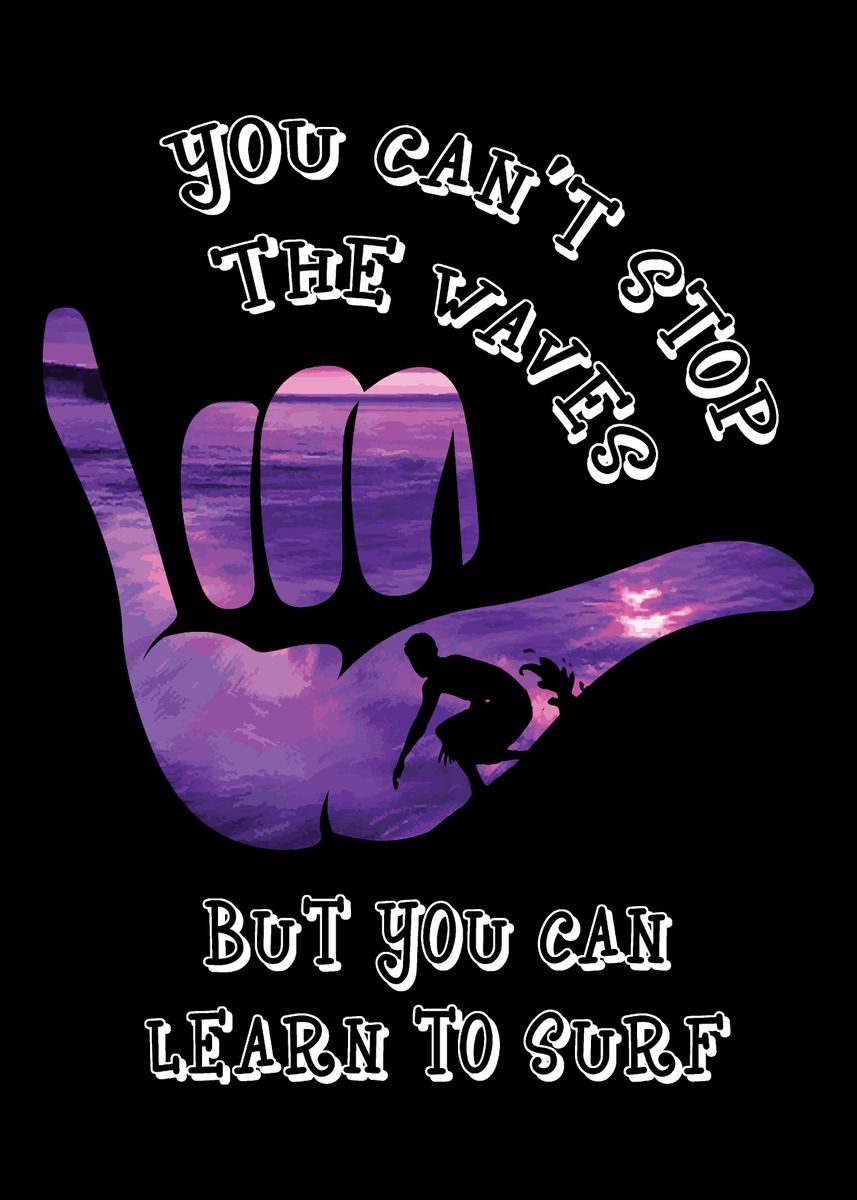 'Learn To Surf Swimmer or S' Poster, picture, metal print, paint by ...