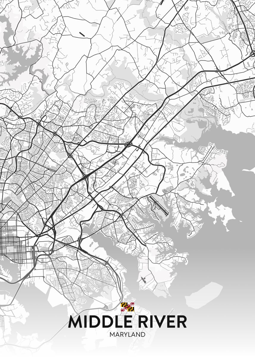 'Middle River MD' Poster, picture, metal print, paint by IMR Designs ...