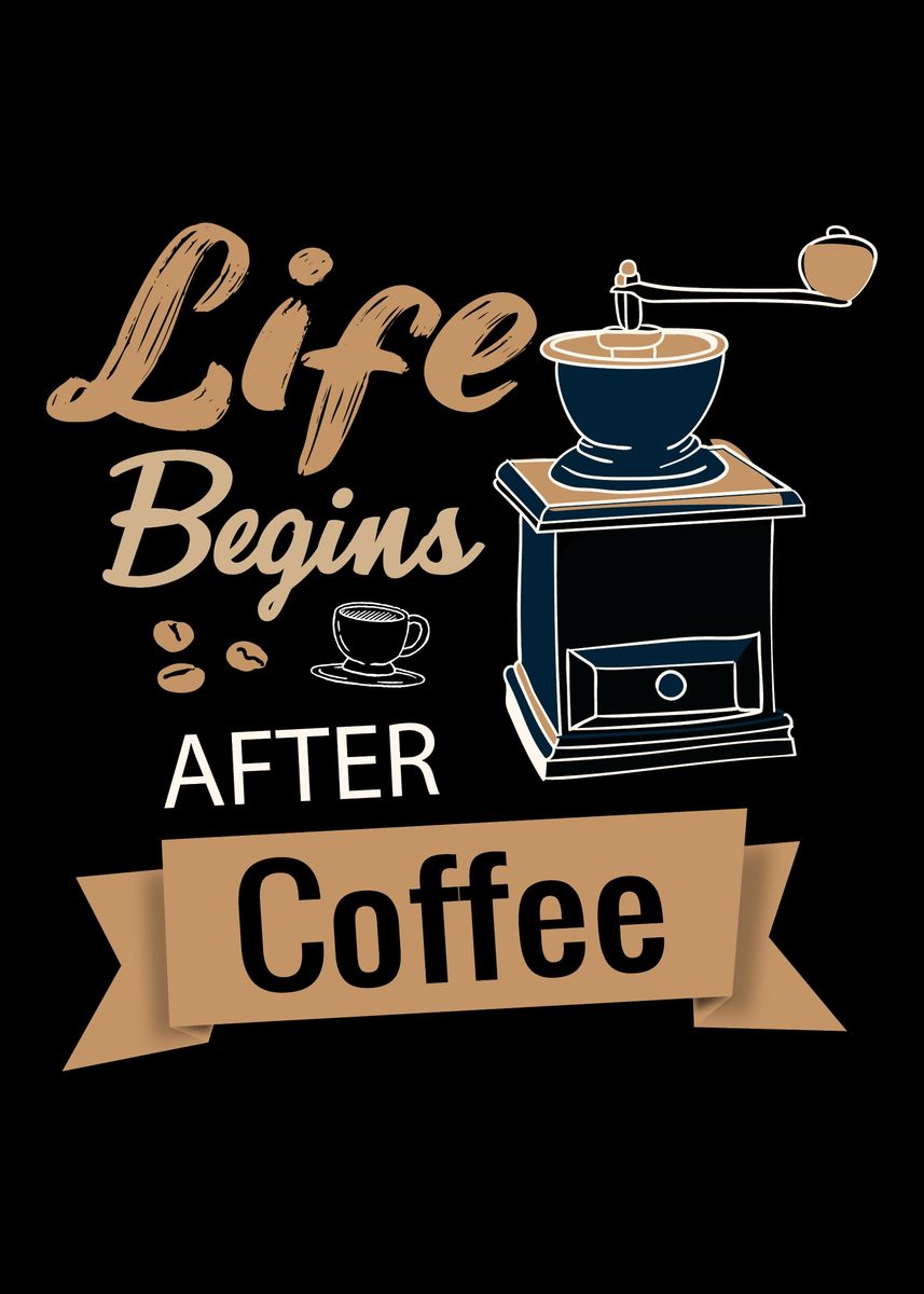 'Coffee Caffeine Caf' Poster, picture, metal print, paint by ...