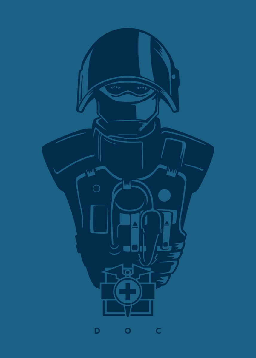 'Doc Portrait' Poster, picture, metal print, paint by Rainbow Six Siege ...