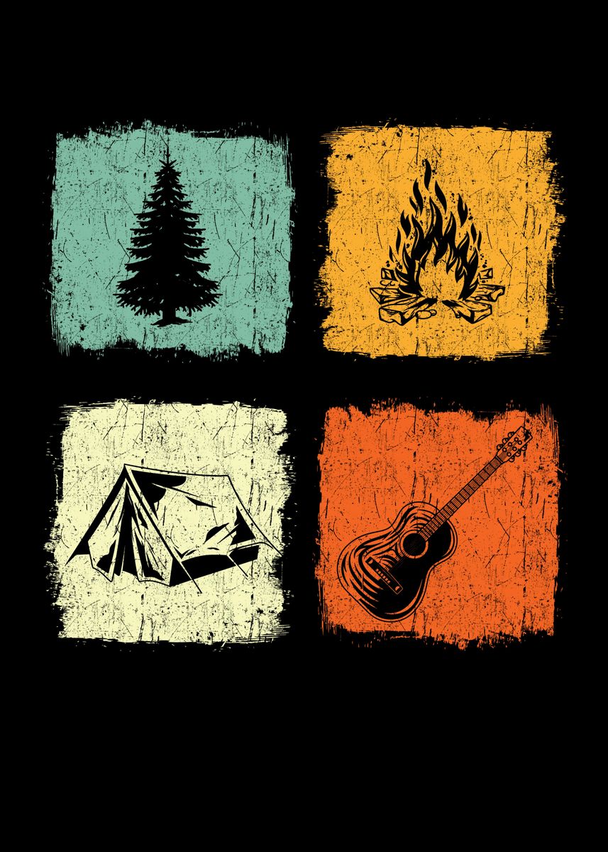 'Camping Retro' Poster by schmugo | Displate