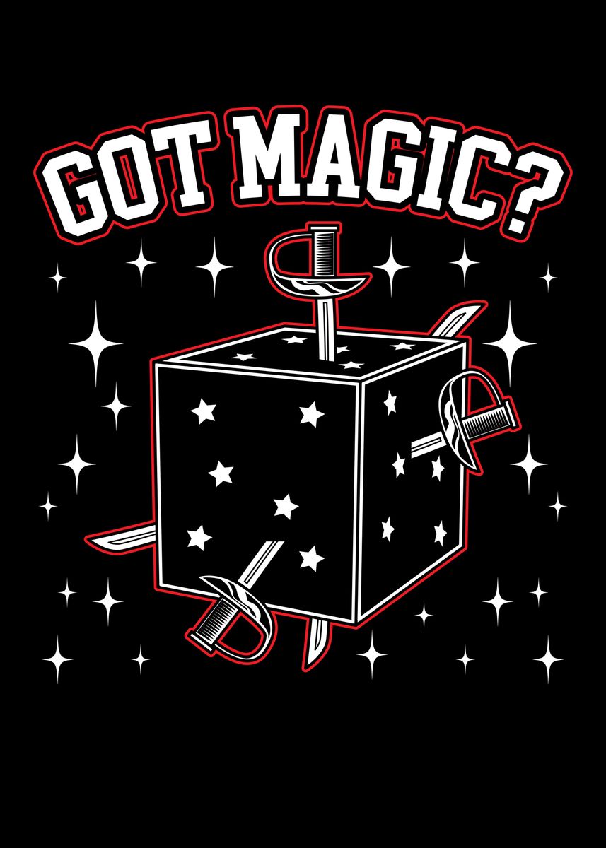 'Magician Magic Tricks' Poster, picture, metal print, paint by NAO ...