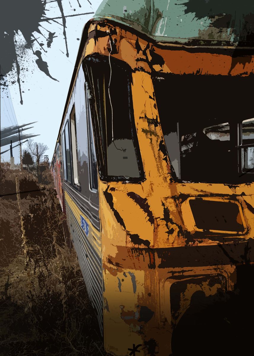 'Old Rusty Train' Poster, picture, metal print, paint by BlackBook ...