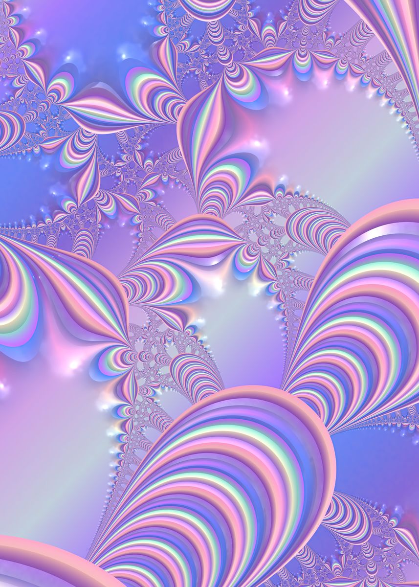 'Funky Pastel Fractal' Poster, picture, metal print, paint by Kaleiope ...