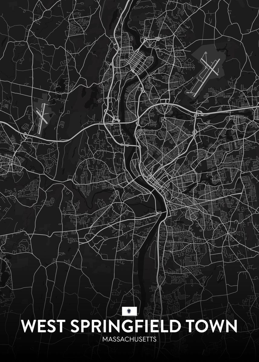 'West Springfield Town MA' Poster, picture, metal print, paint by IMR ...