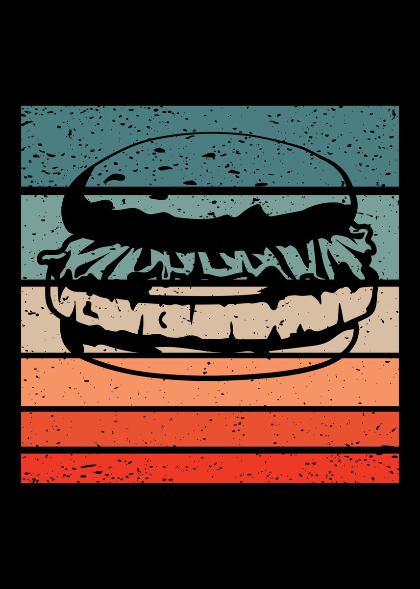 'Burger Retro Vintage' Poster by royalsigns | Displate