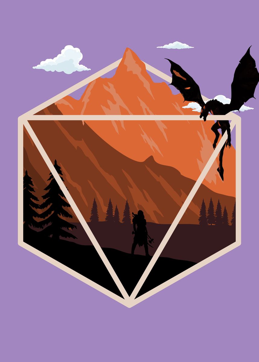 'D20 Fantasy Worlds D8' Poster, picture, metal print, paint by Rykker ...