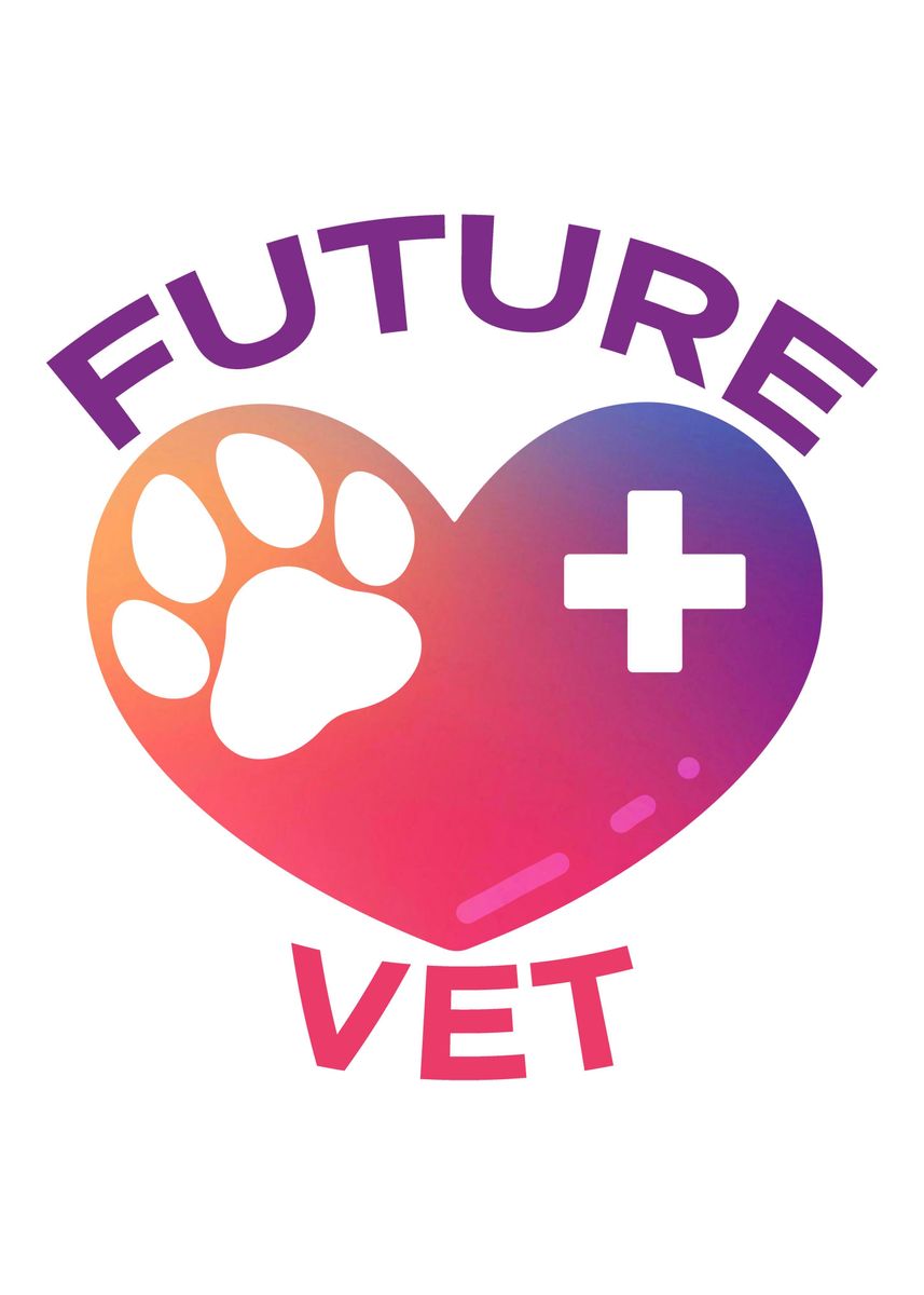 'Future Vet Cute Veterinary' Poster, picture, metal print, paint by ...