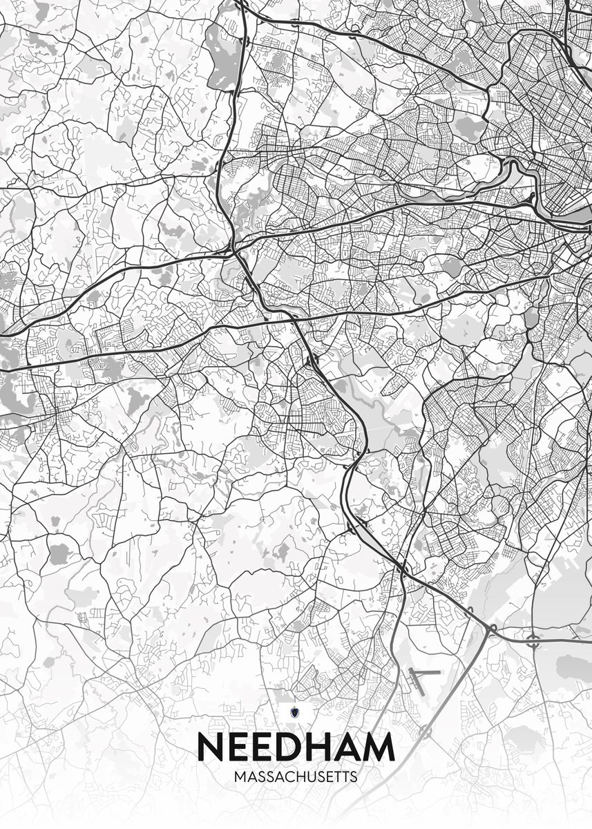 'Needham MA' Poster, picture, metal print, paint by IMR Designs | Displate