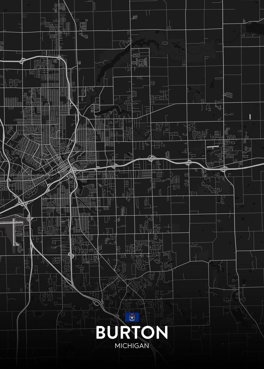 'Burton MI' Poster, picture, metal print, paint by IMR Designs | Displate