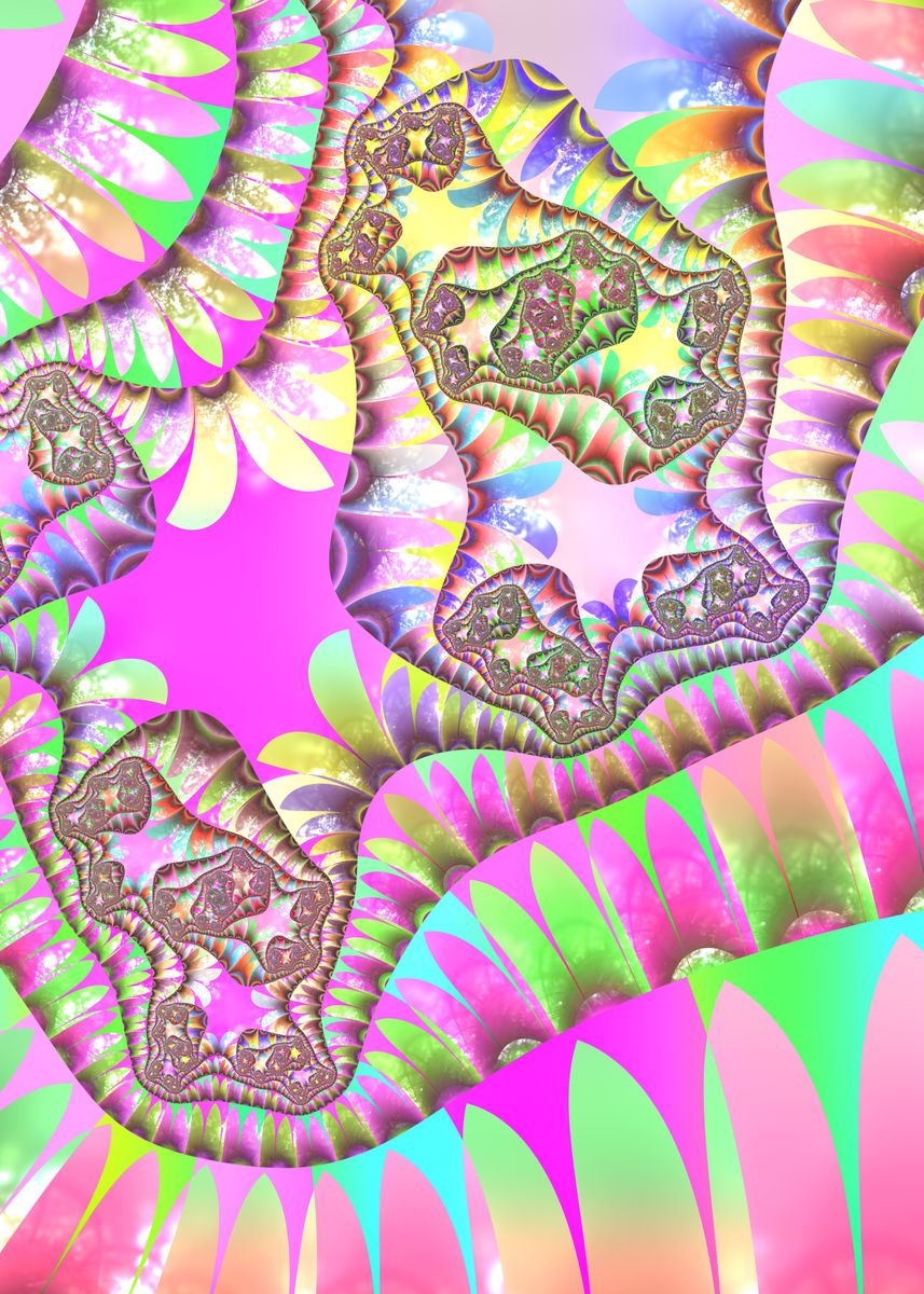 'Vibrant Colorful Fractal' Poster, picture, metal print, paint by ...