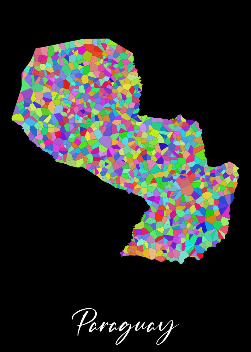 'Paraguay Stained Glass' Poster by Mappingz | Displate