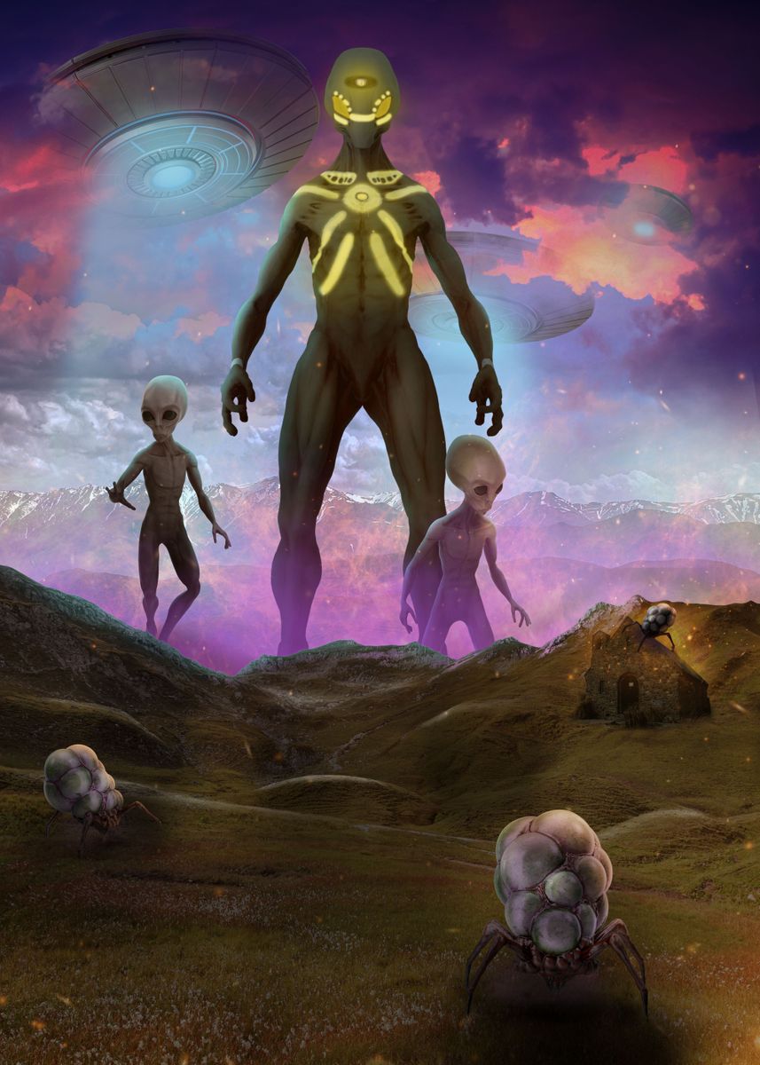 'Alien Invasion' Poster, picture, metal print, paint by Darnelle ...