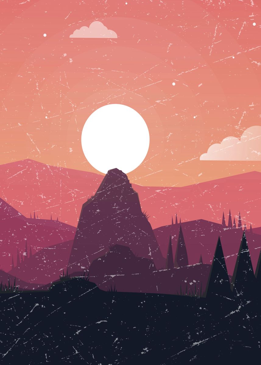 'Sunset' Poster by Blackman Studio | Displate