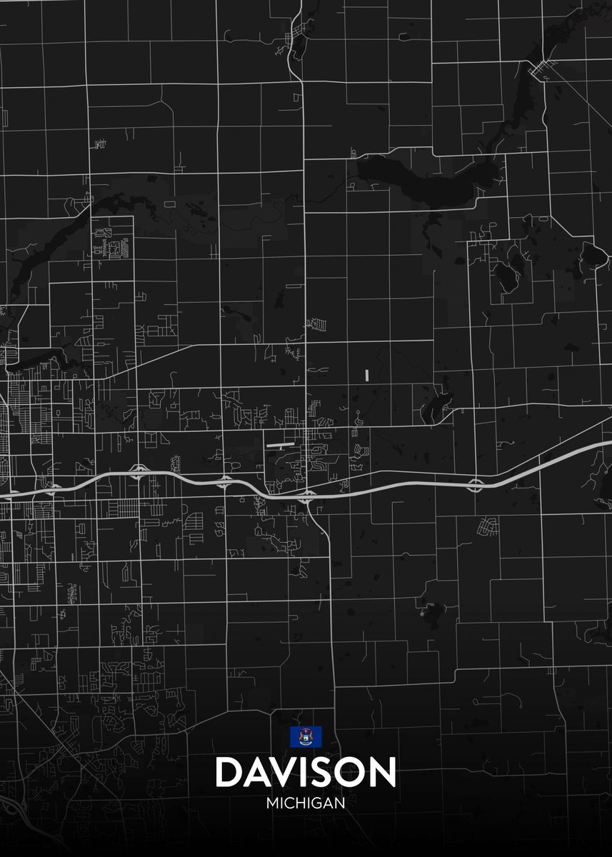 'Davison MI' Poster, picture, metal print, paint by IMR Designs | Displate