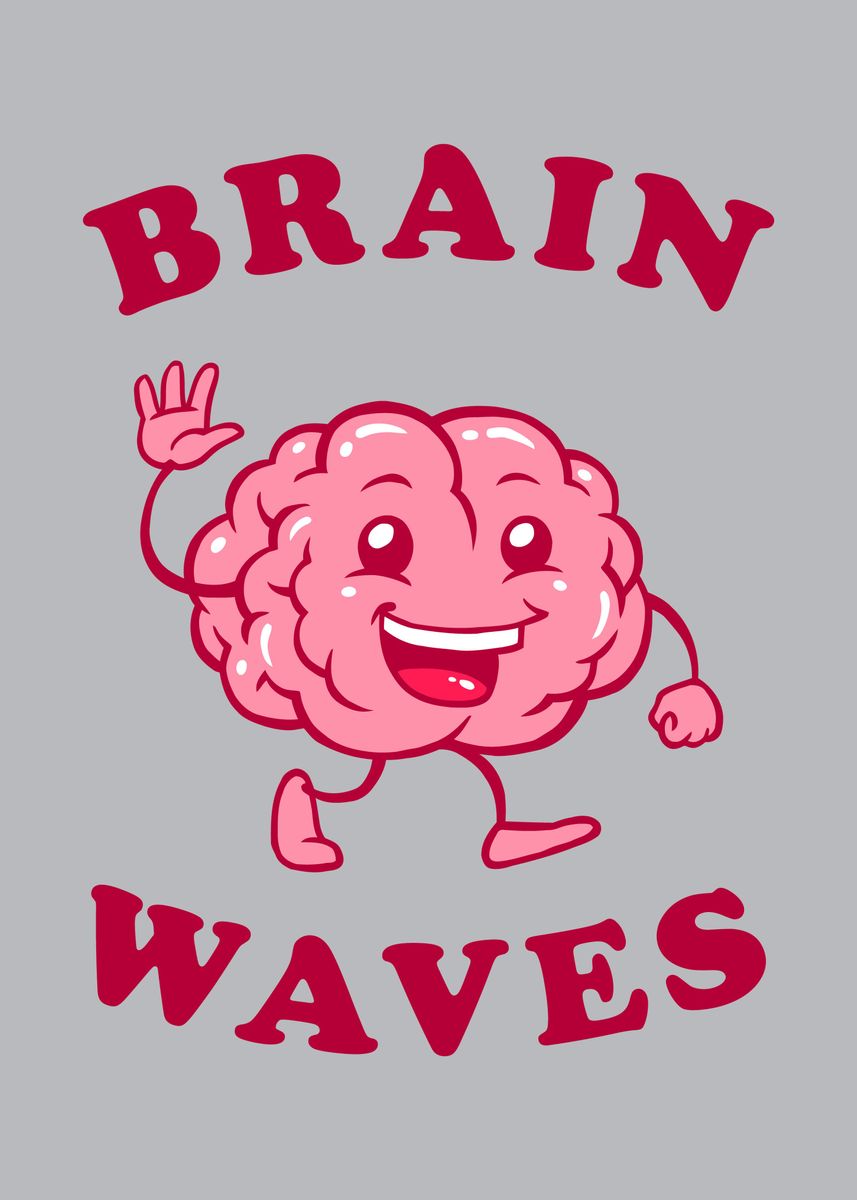 'Brain Waves' Poster, picture, metal print, paint by Yipptee | Displate