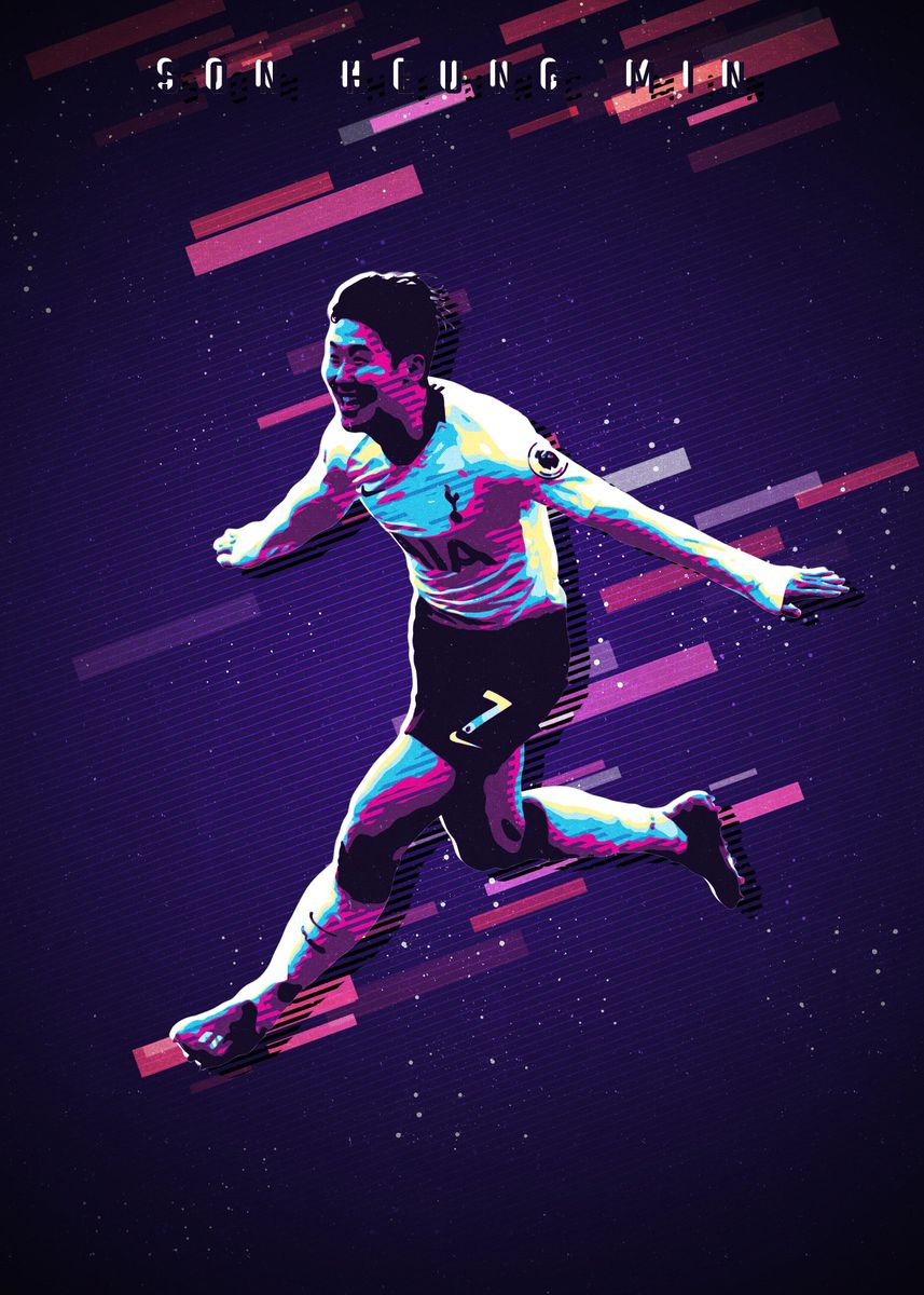 'Football Player Retro' Poster, picture, metal print, paint by ...