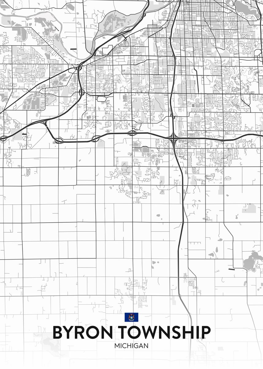 'Byron Township MI' Poster, picture, metal print, paint by IMR Designs ...