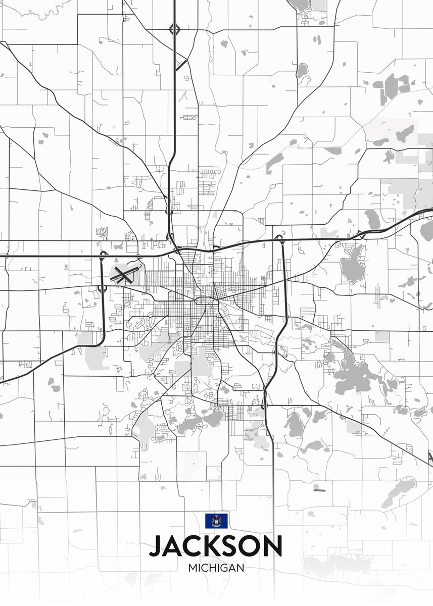 'Jackson MI' Poster, picture, metal print, paint by IMR Designs | Displate