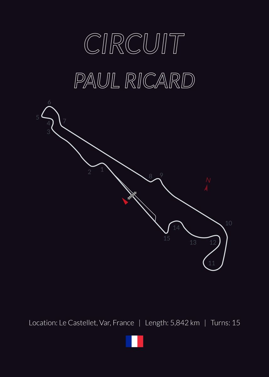 'Circuit Paul Ricard France' Poster, picture, metal print, paint by ...