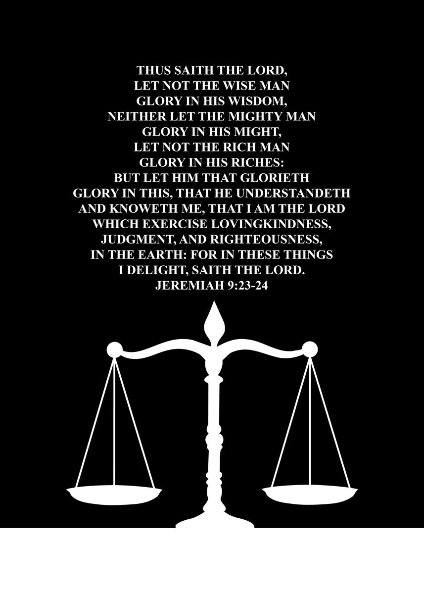 'Jeremiah 9 23 24' Poster, picture, metal print, paint by ABConcepts ...
