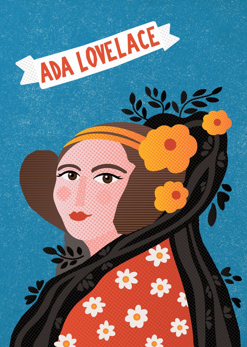 'Ada Lovelace Portrait' Poster, picture, metal print, paint by Cheryl ...