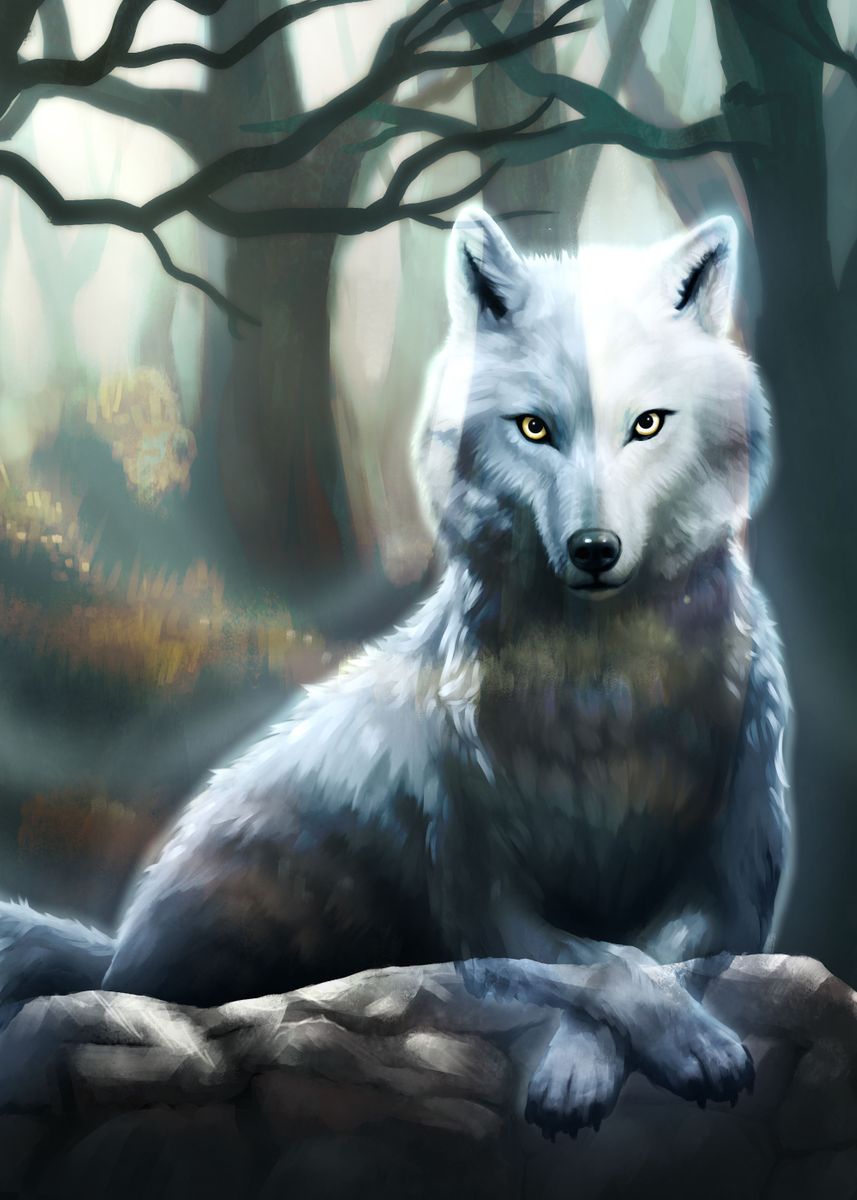 'Spirit Wolf Displate' Poster by Mastar | Displate