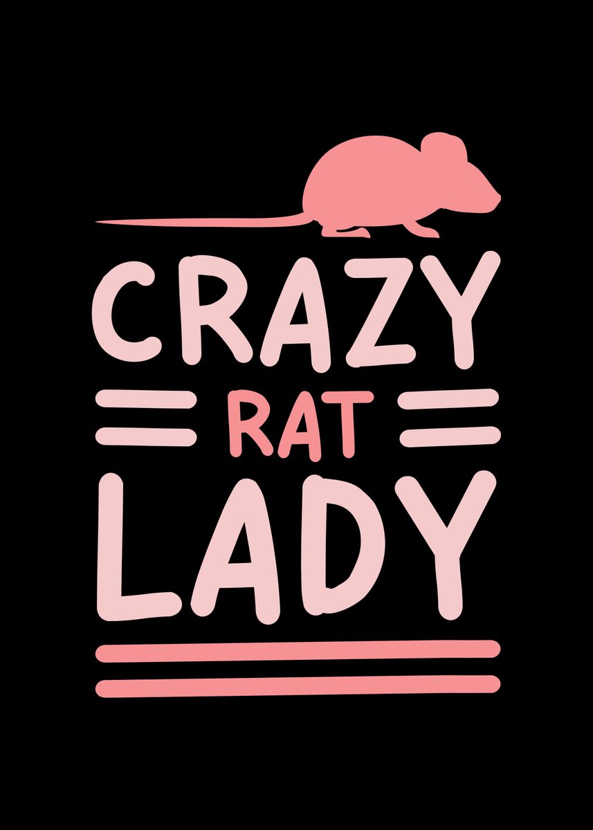 'Crazy Rat Lady' Poster, picture, metal print, paint by Mooon | Displate