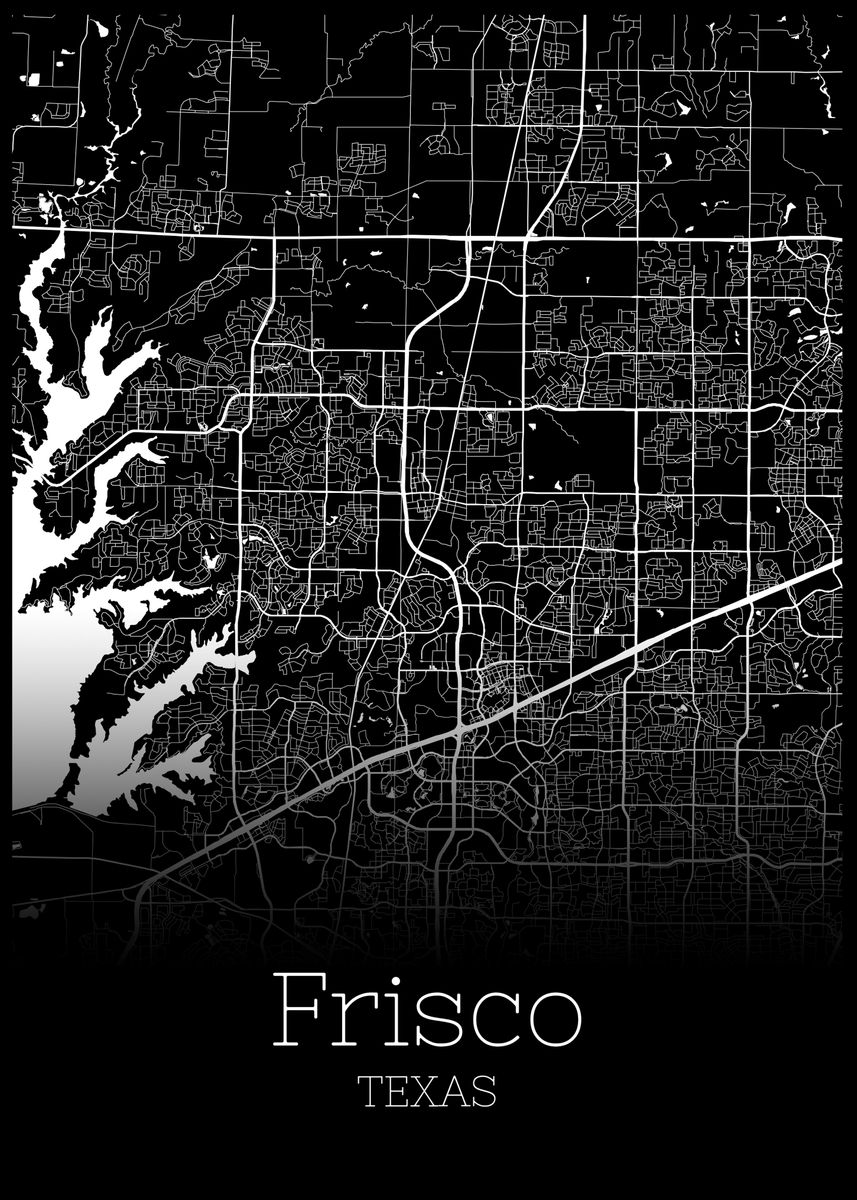 'Frisco Texas map' Poster, picture, metal print, paint by RelDesign ...