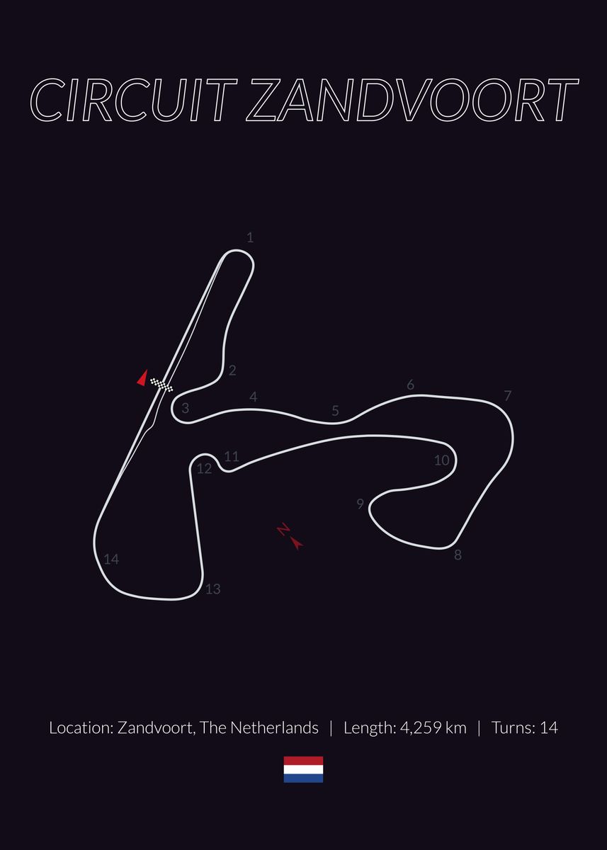 'Circuit Zandvoort Dutch GP' Poster by dkDesign | Displate