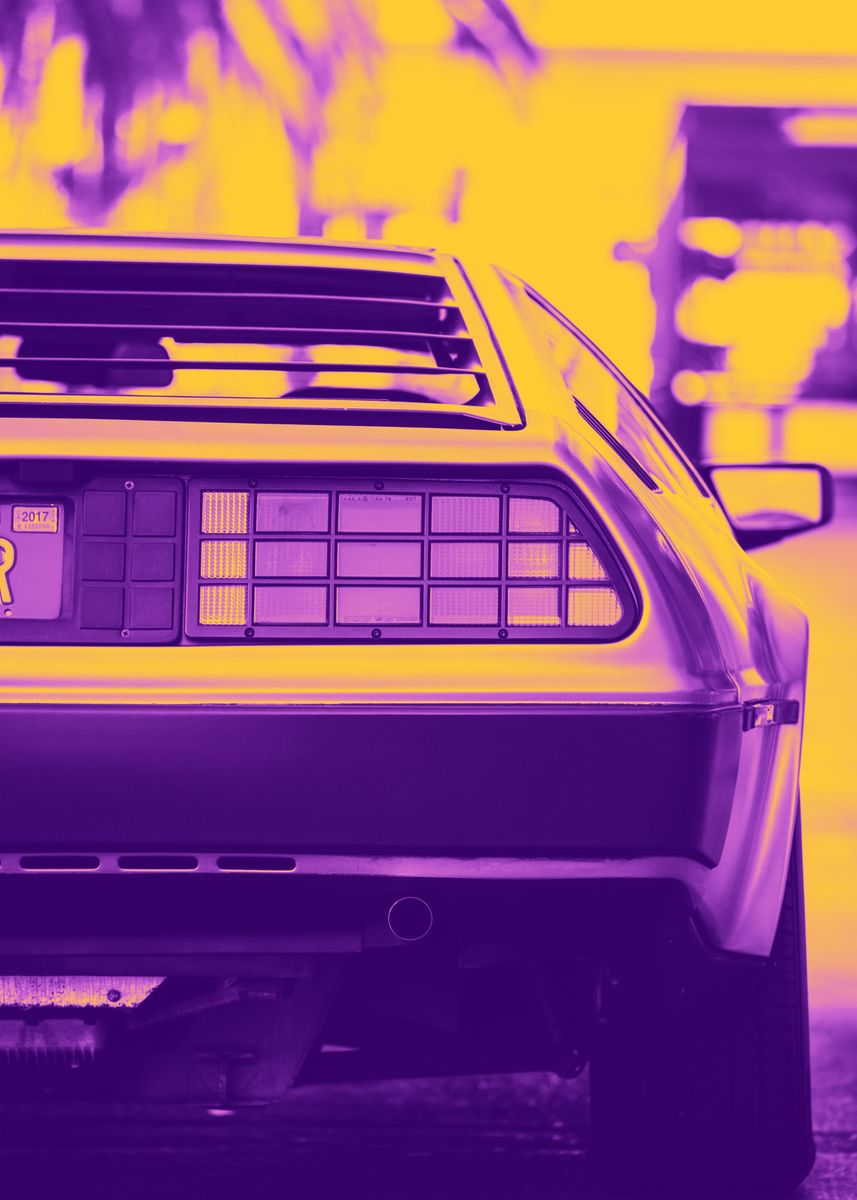 'delorean car' Poster, picture, metal print, paint by Reno Marino ...