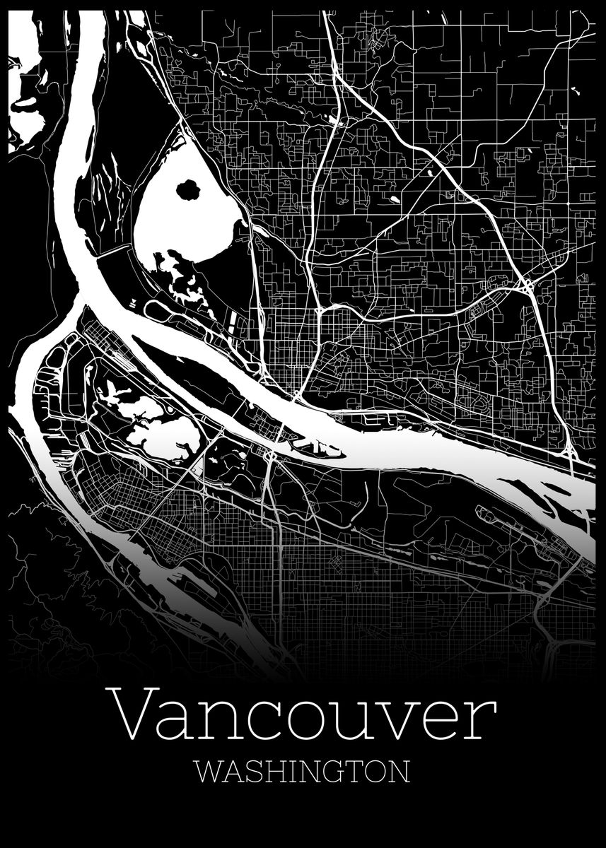 'Vancouver Washington map' Poster by RelDesign | Displate