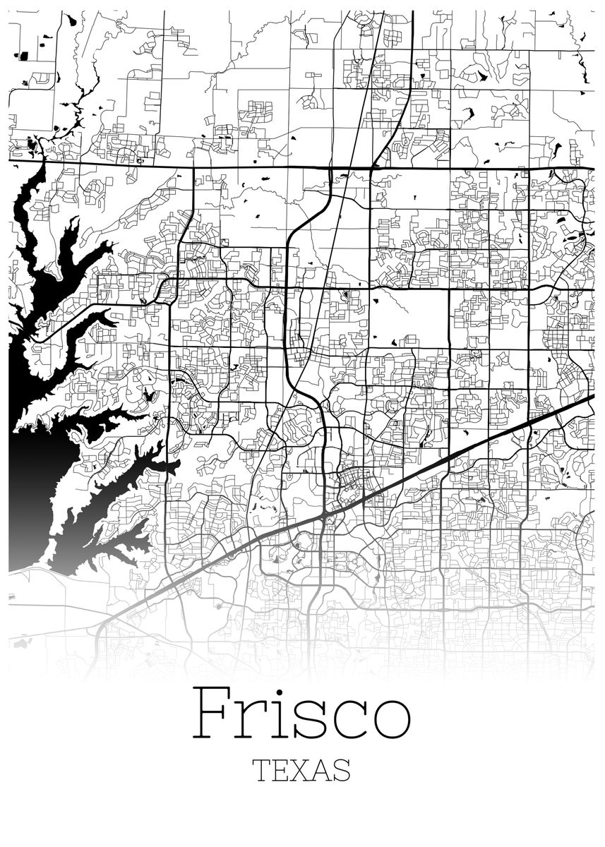 'Frisco Texas city map' Poster by RelDesign | Displate