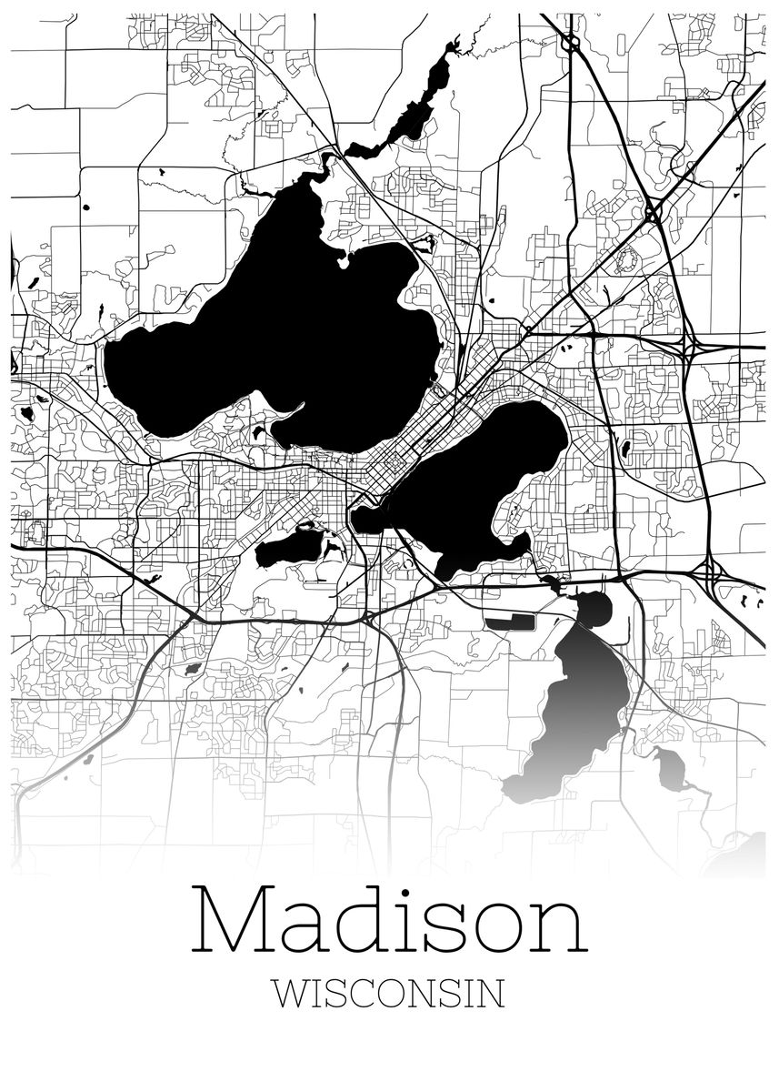 'Madison Wisconsin city map' Poster by RelDesign | Displate