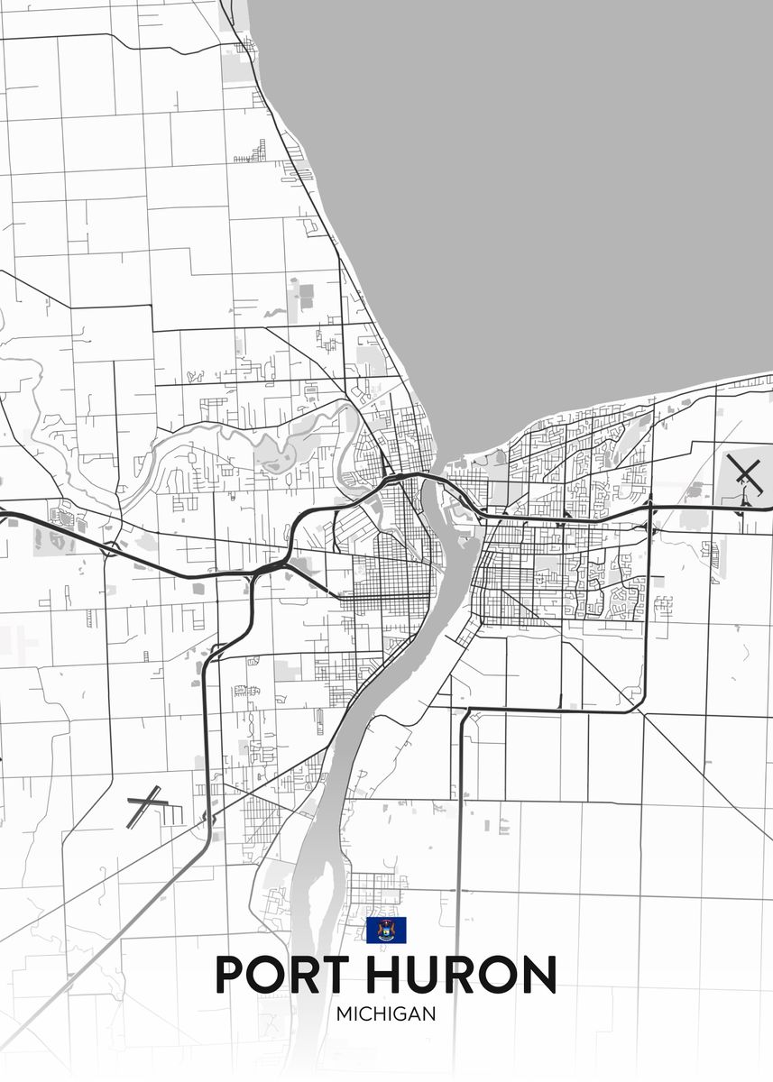 'Port Huron MI' Poster by IMR Designs | Displate