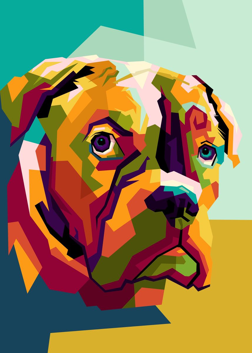 'Dog pet in wpap art' Poster, picture, metal print, paint by AMIRUDIN ...