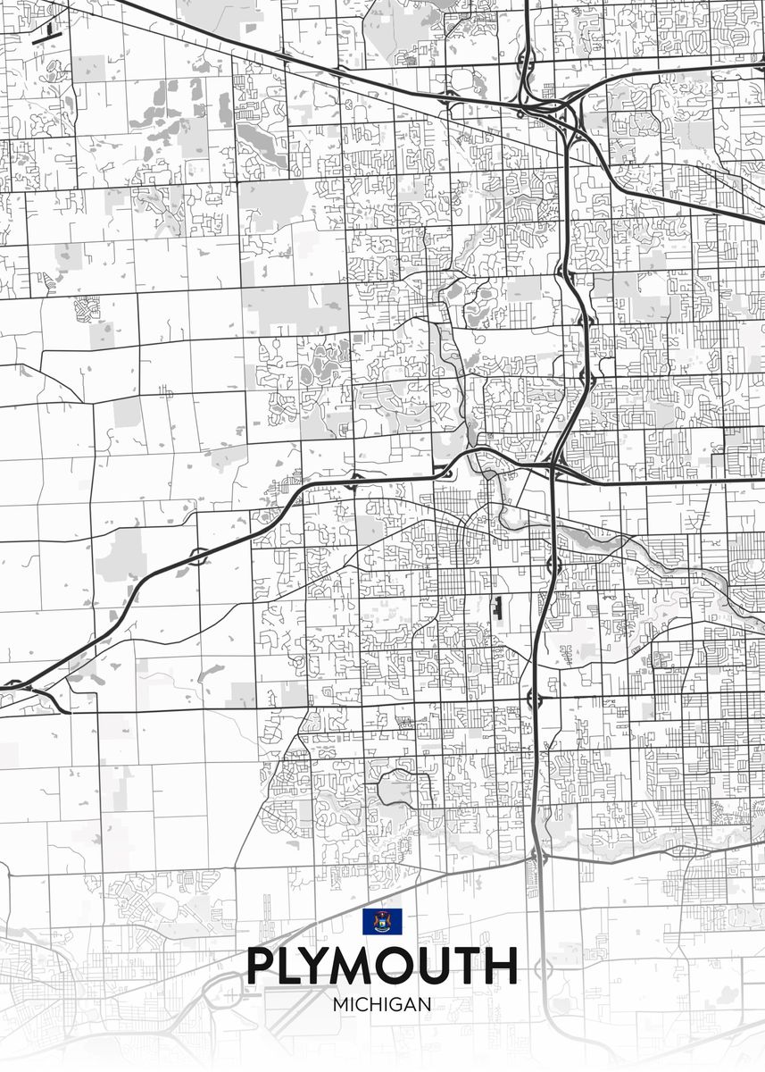 'Plymouth MI' Poster, picture, metal print, paint by IMR Designs | Displate