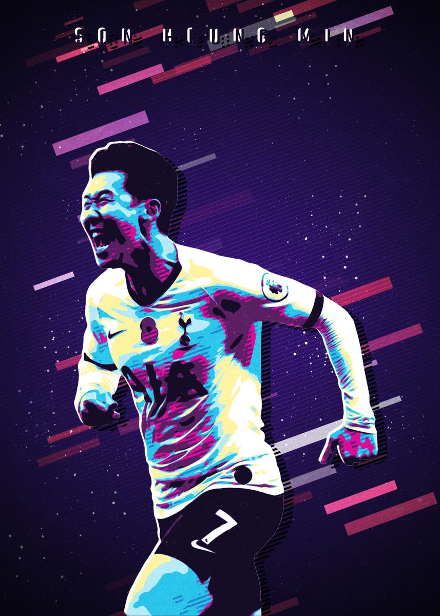 'Football Player Retro' Poster, picture, metal print, paint by ...