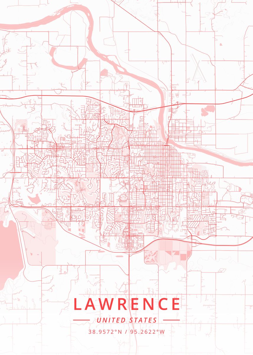 'Lawrence United States' Poster, picture, metal print, paint by ...