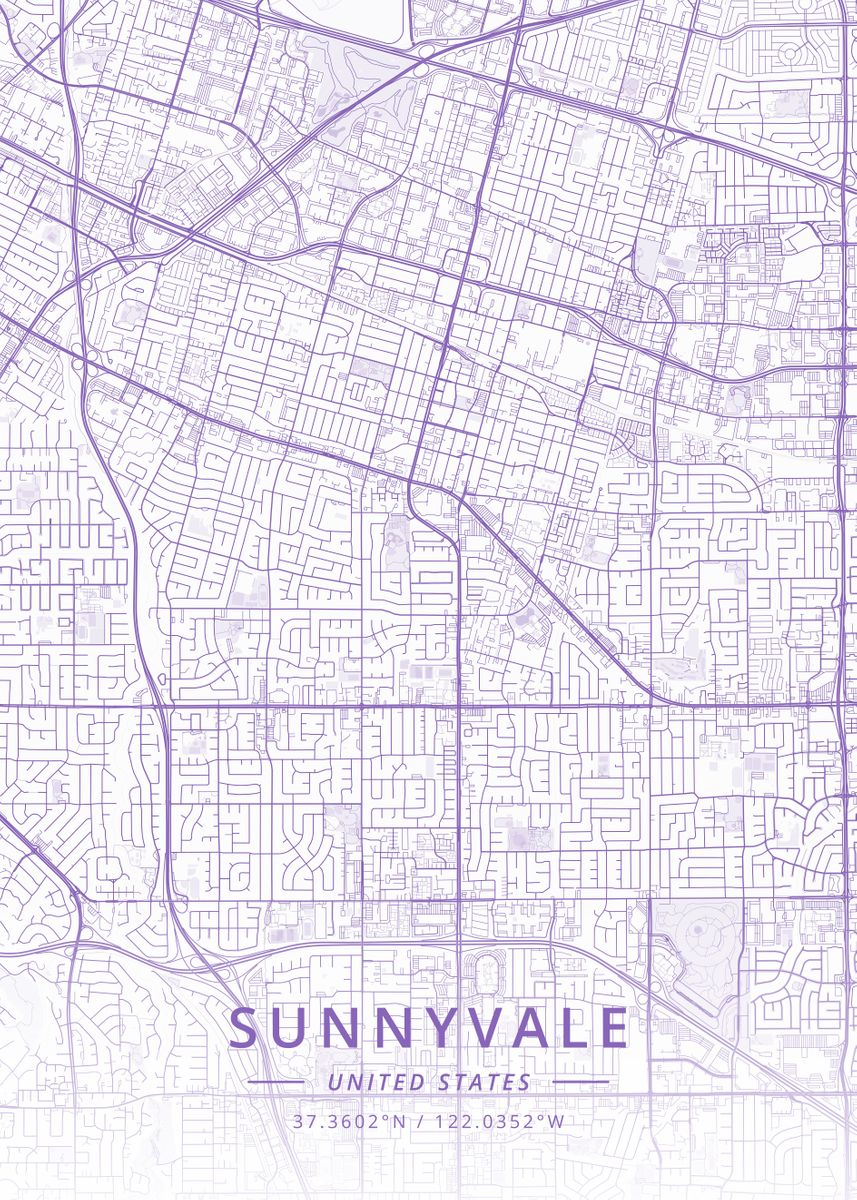 'Sunnyvale United States' Poster by Designer Map Art | Displate