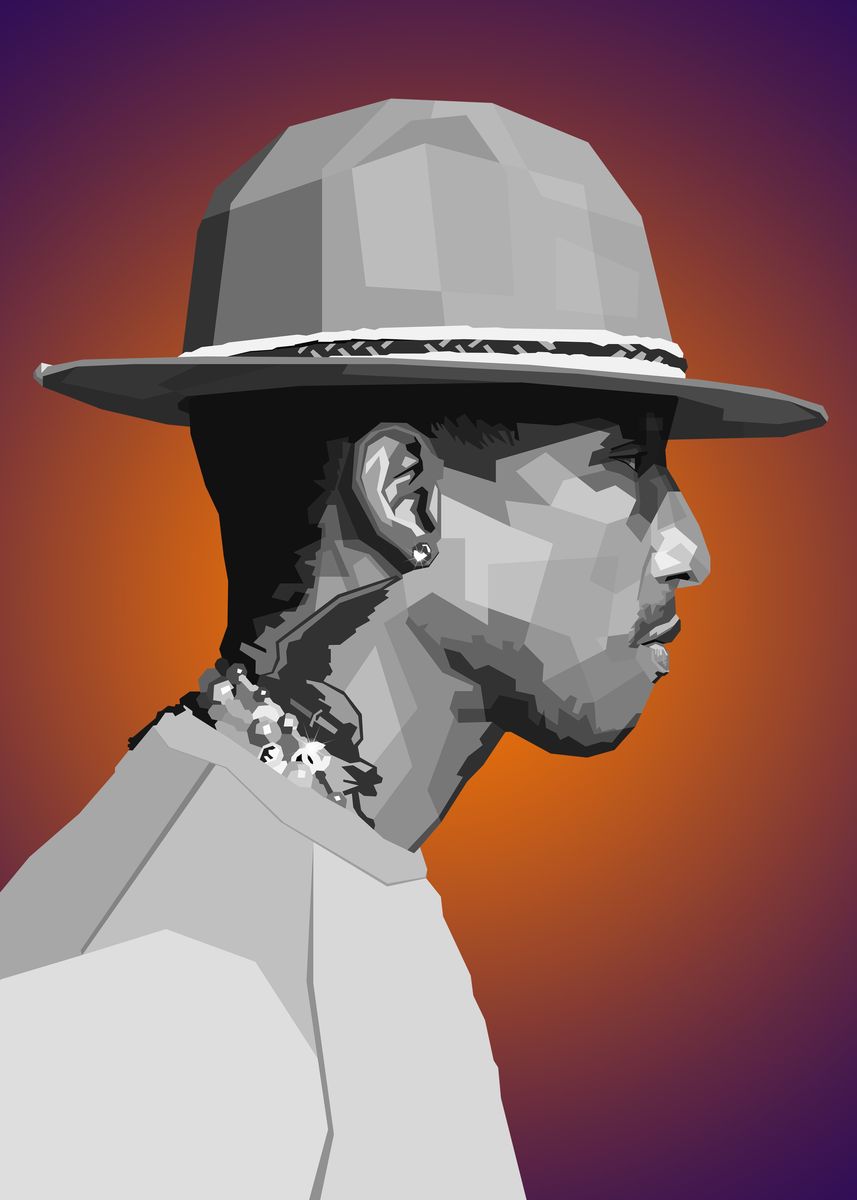 'Pharrell Williams' Poster, picture, metal print, paint by Dinh Thi ...