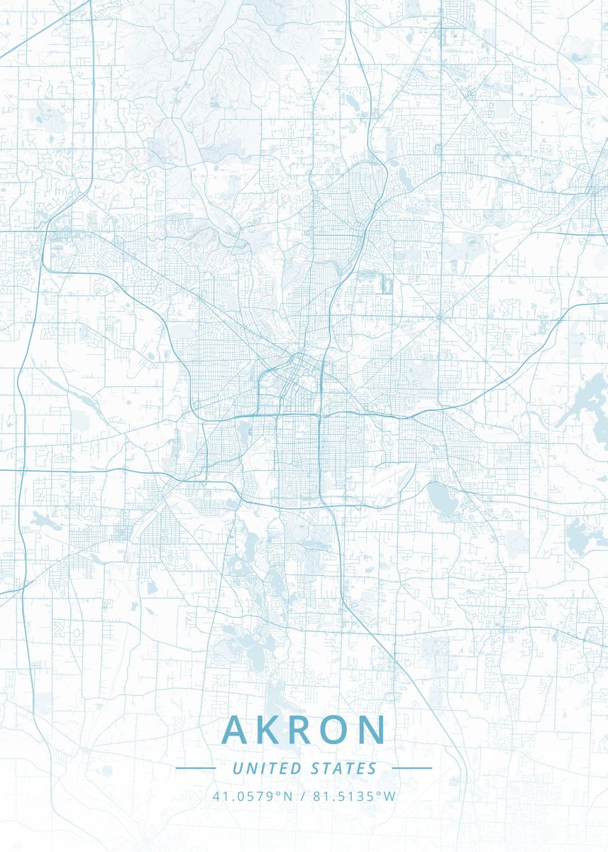 'Akron United States' Poster by Designer Map Art | Displate