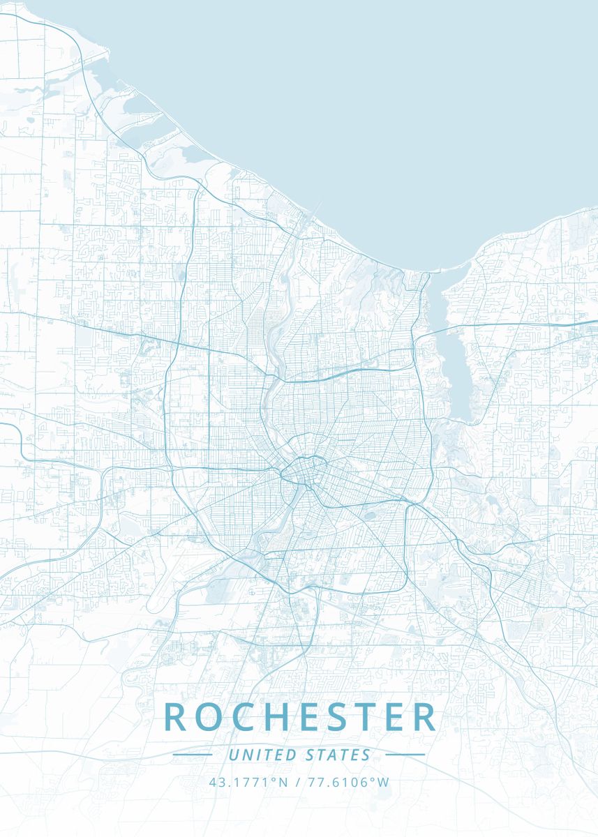 'Rochester United States' Poster by Designer Map Art | Displate