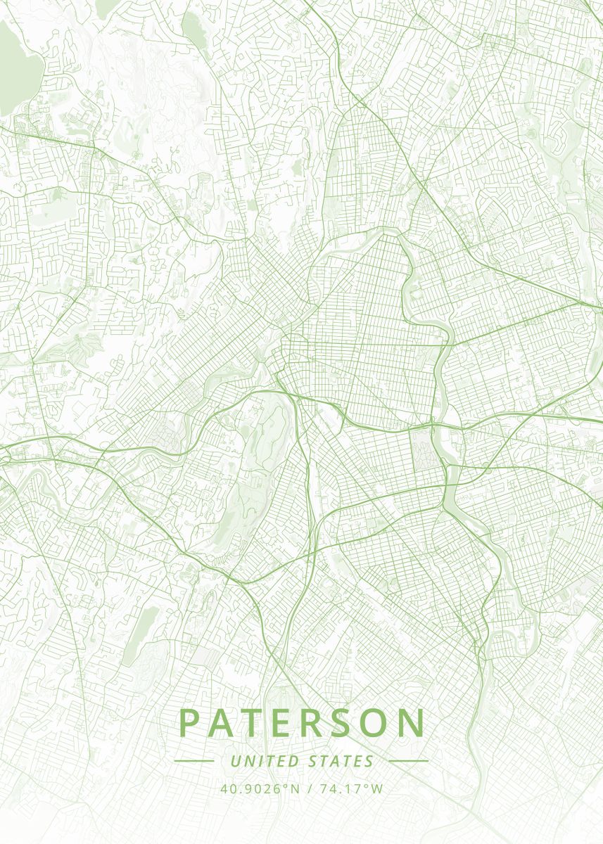 'Paterson United States' Poster, picture, metal print, paint by ...