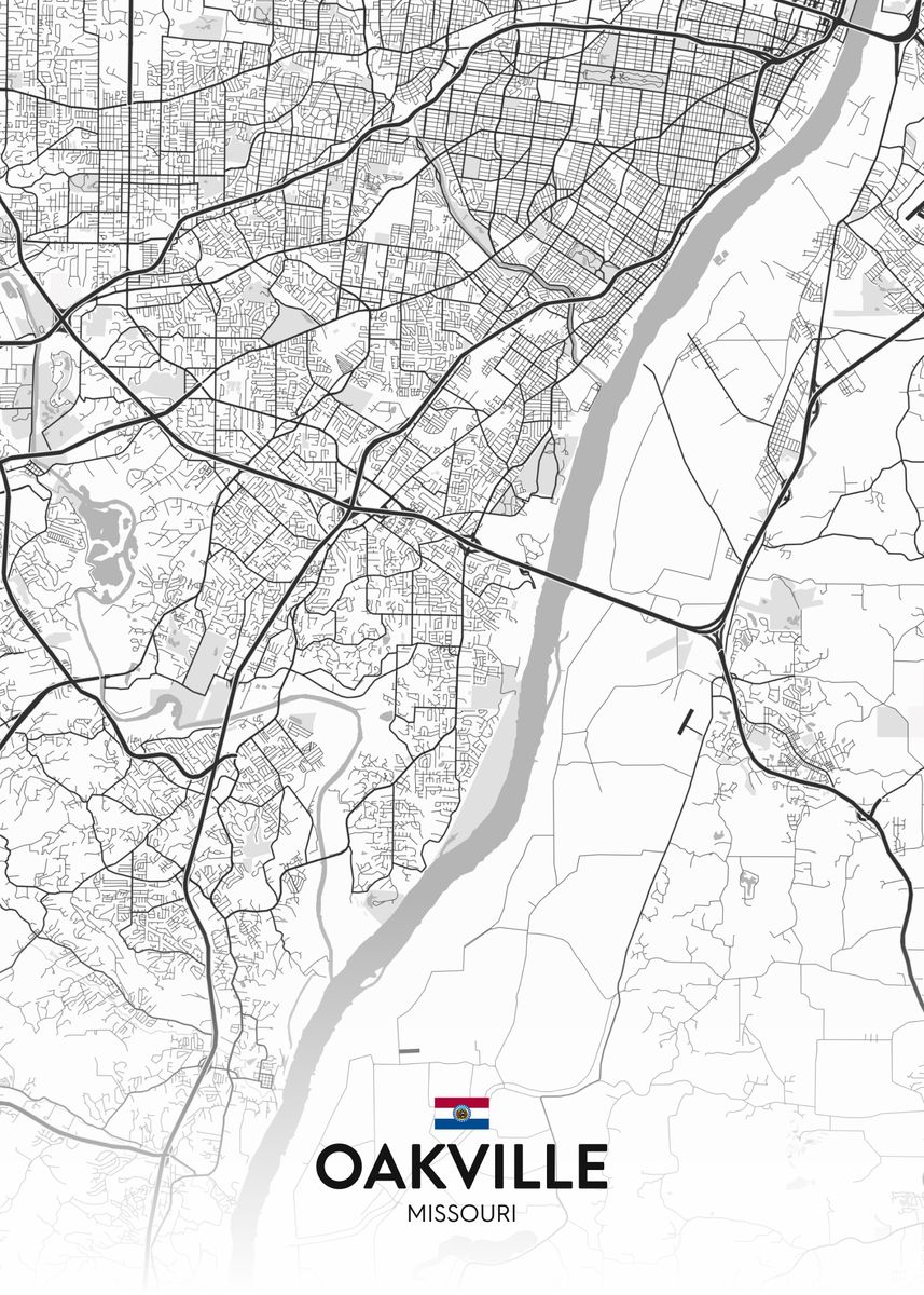 'Oakville MO' Poster, picture, metal print, paint by IMR Designs | Displate