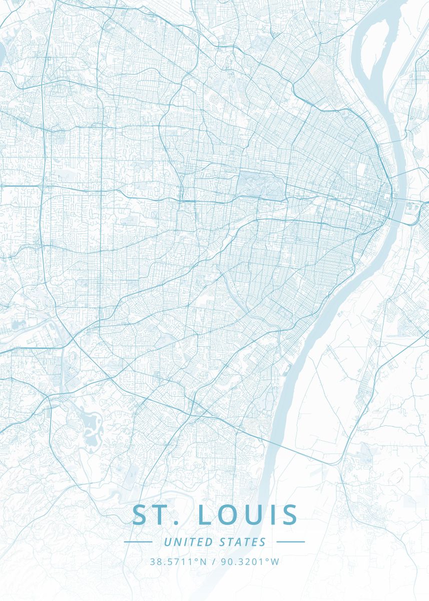 'St Louis United States' Poster by Designer Map Art | Displate