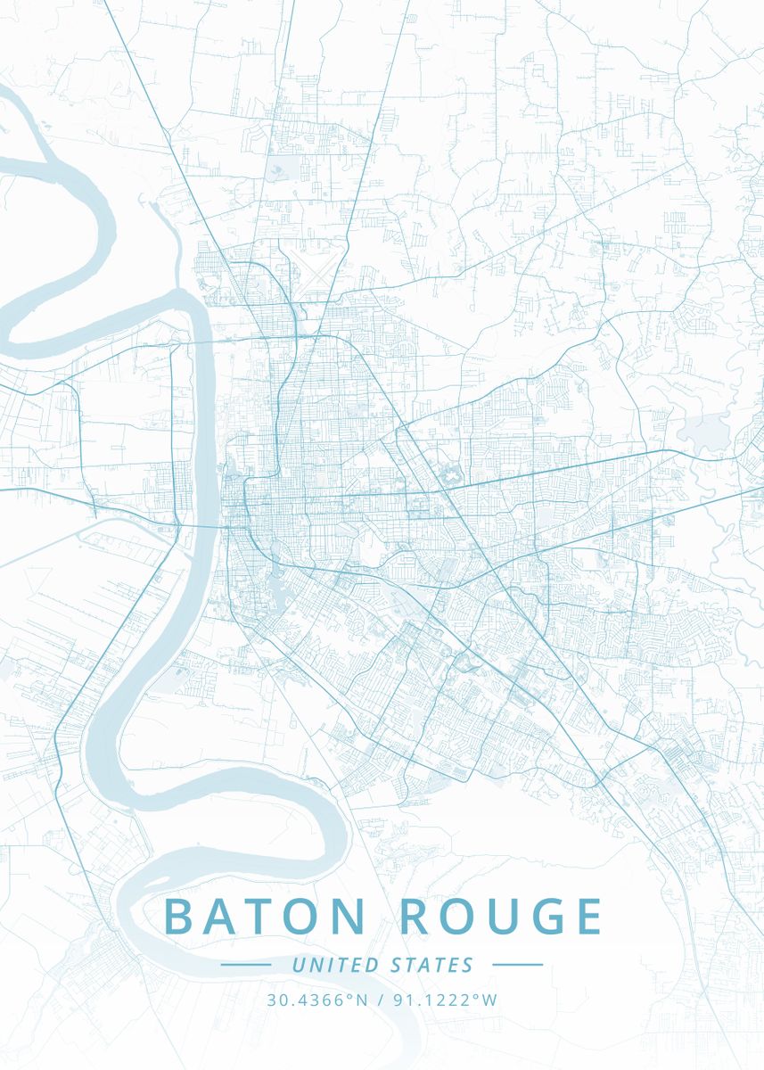 'Baton Rouge United States' Poster, picture, metal print, paint by ...