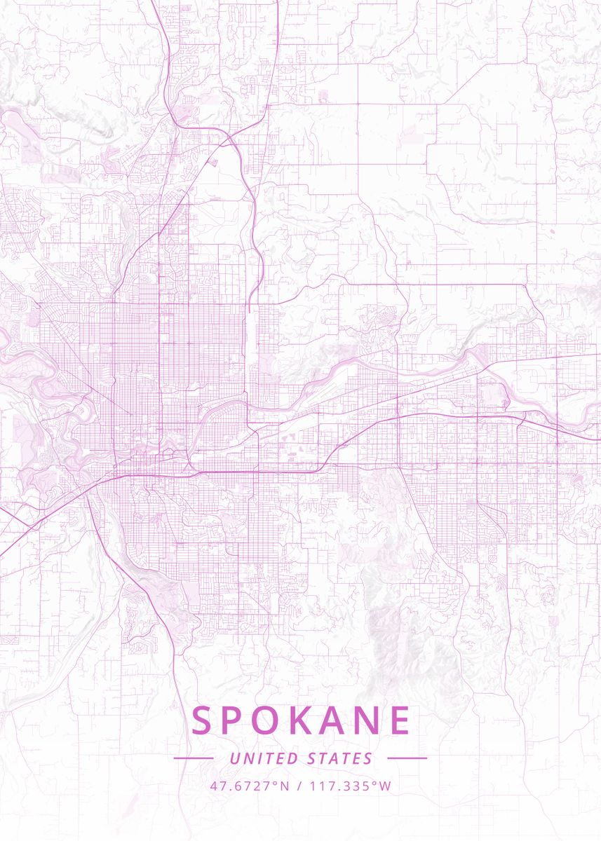 'Spokane United States' Poster, picture, metal print, paint by Designer ...