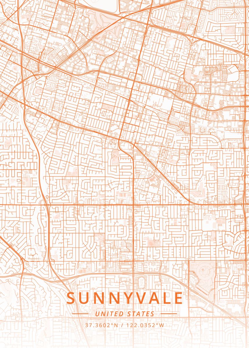 'Sunnyvale United States' Poster, picture, metal print, paint by ...