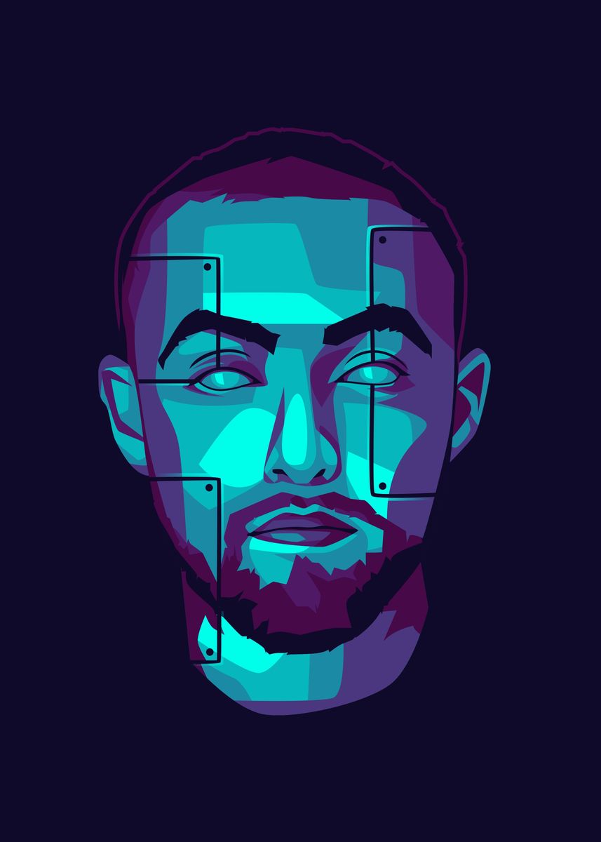 'Malcolm James' Poster, picture, metal print, paint by Rio Josia | Displate